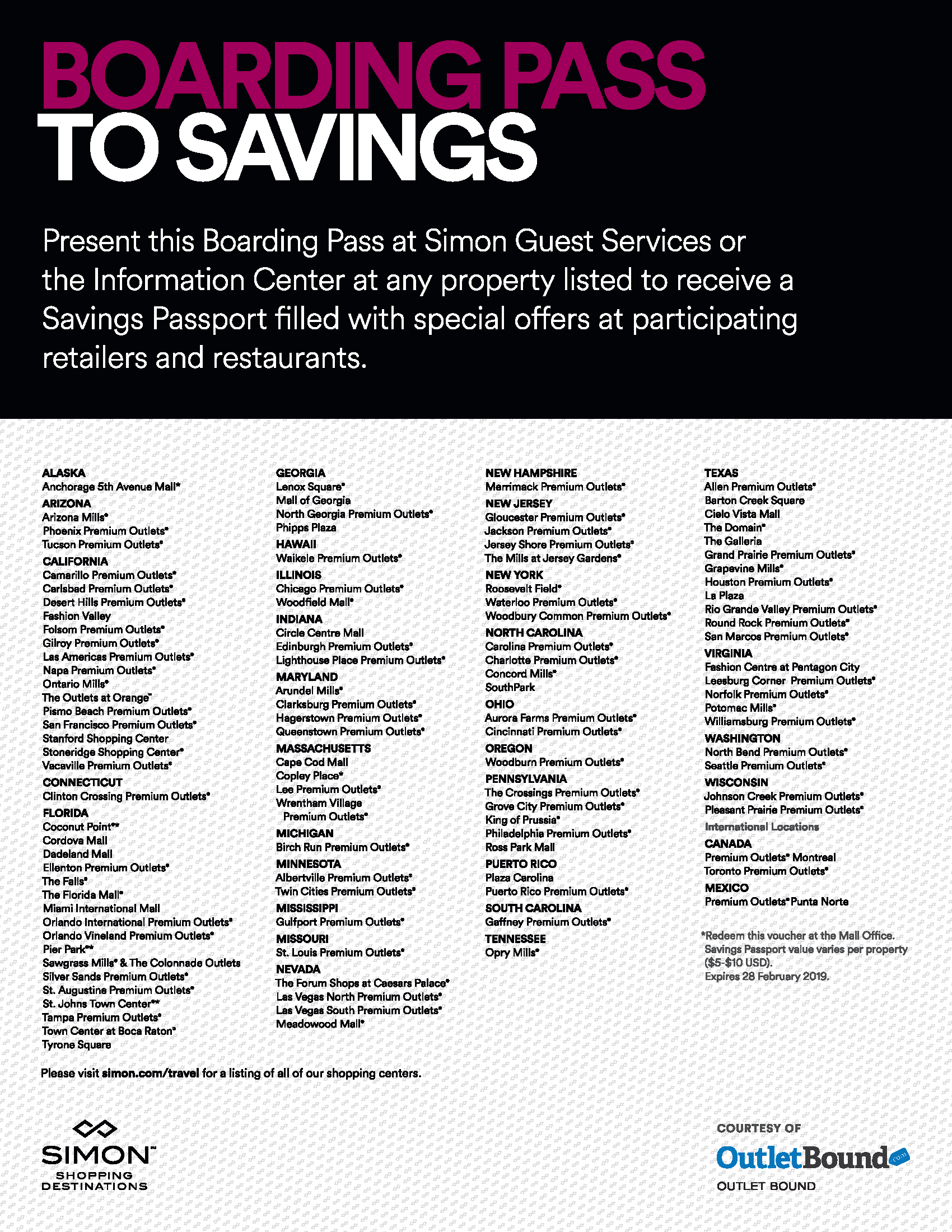 Philadelphia Premium Outlets Store List | Literacy Basics